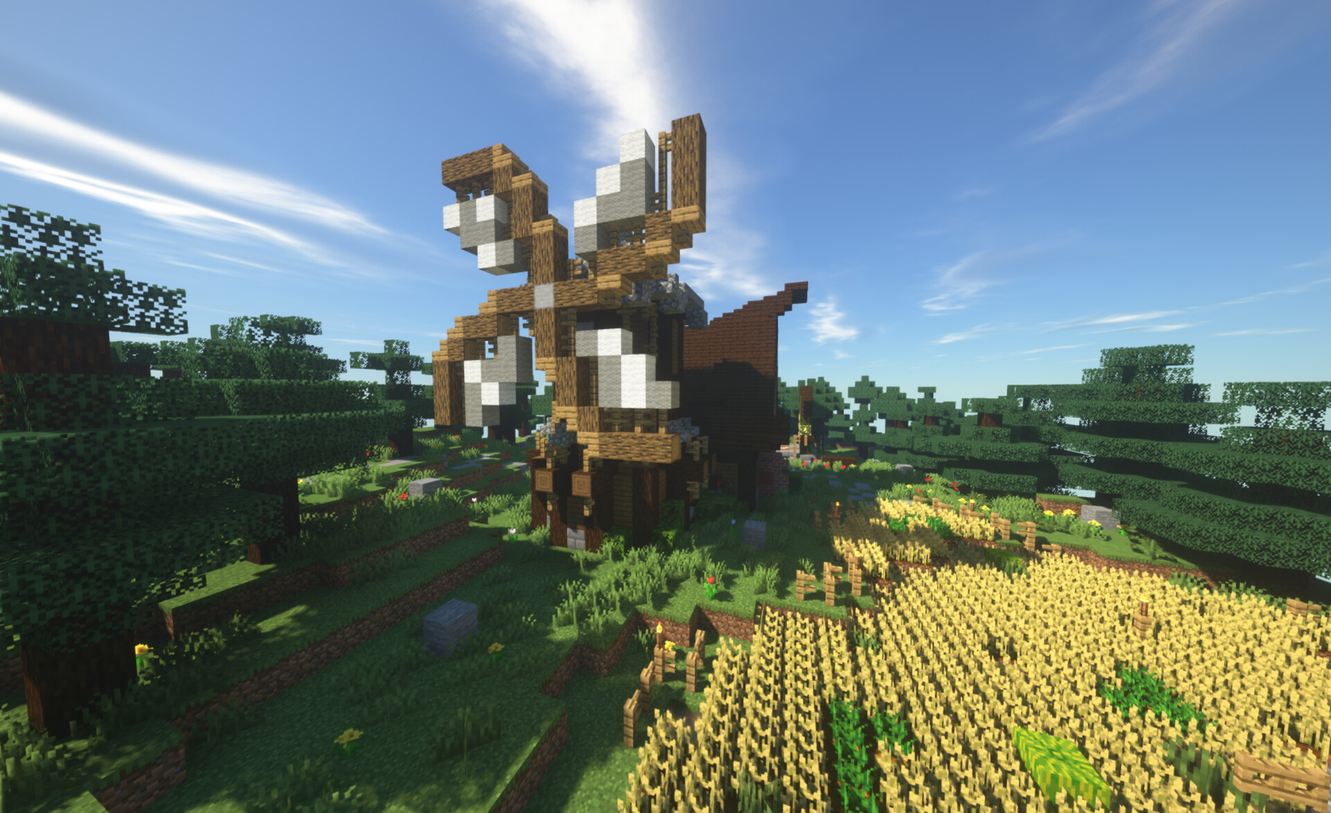 Rustic Farm House w/ Windmill Minecraft Map