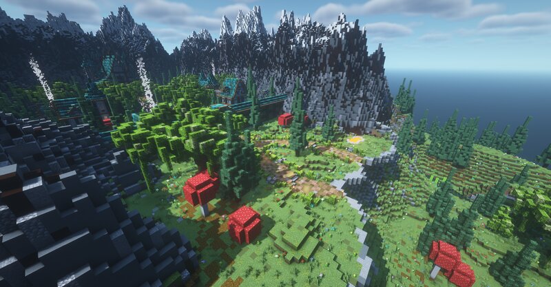 Evonglade Spawn And Warzone Minecraft Map