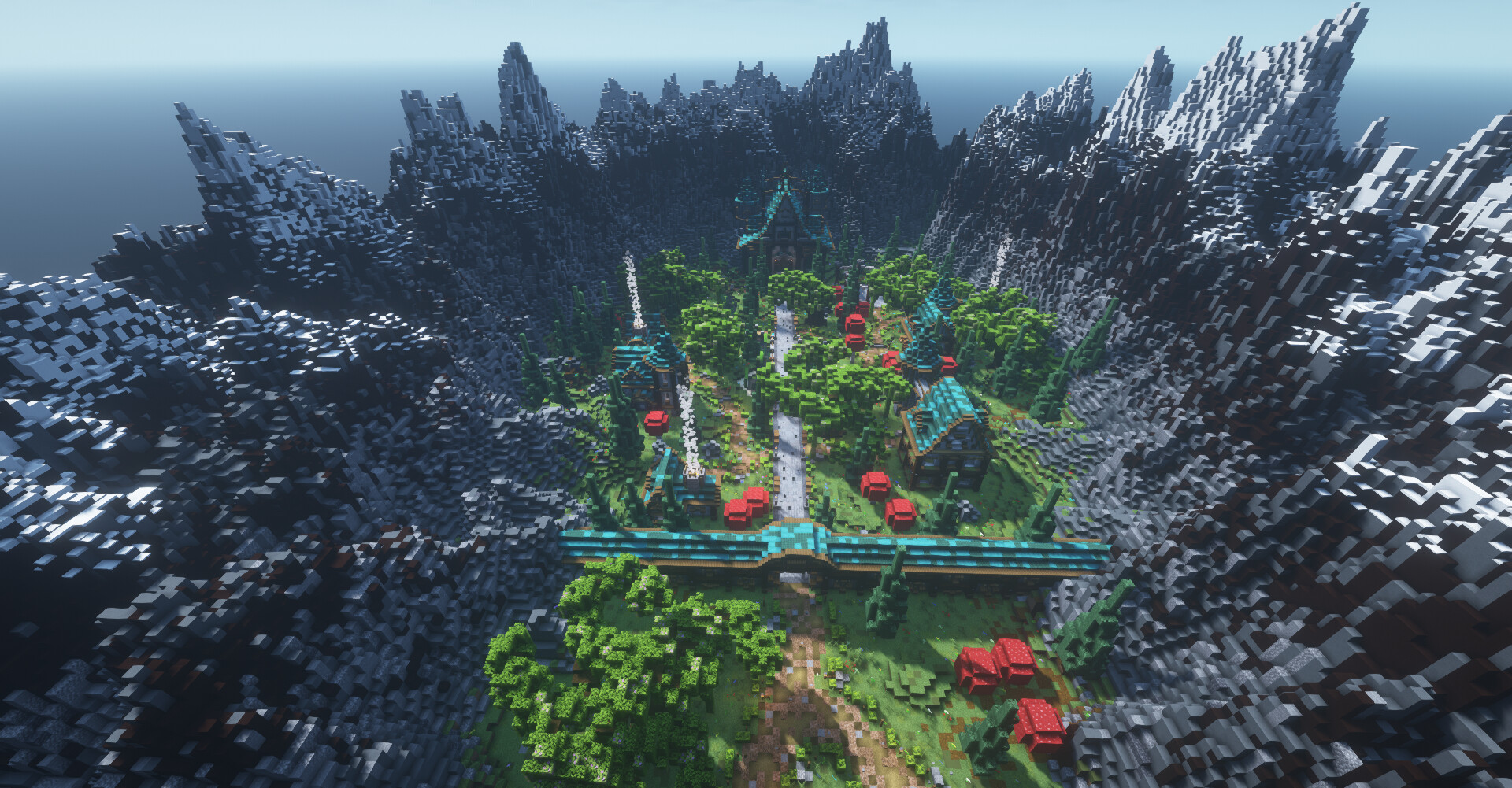 Evonglade Spawn And Warzone Minecraft Map