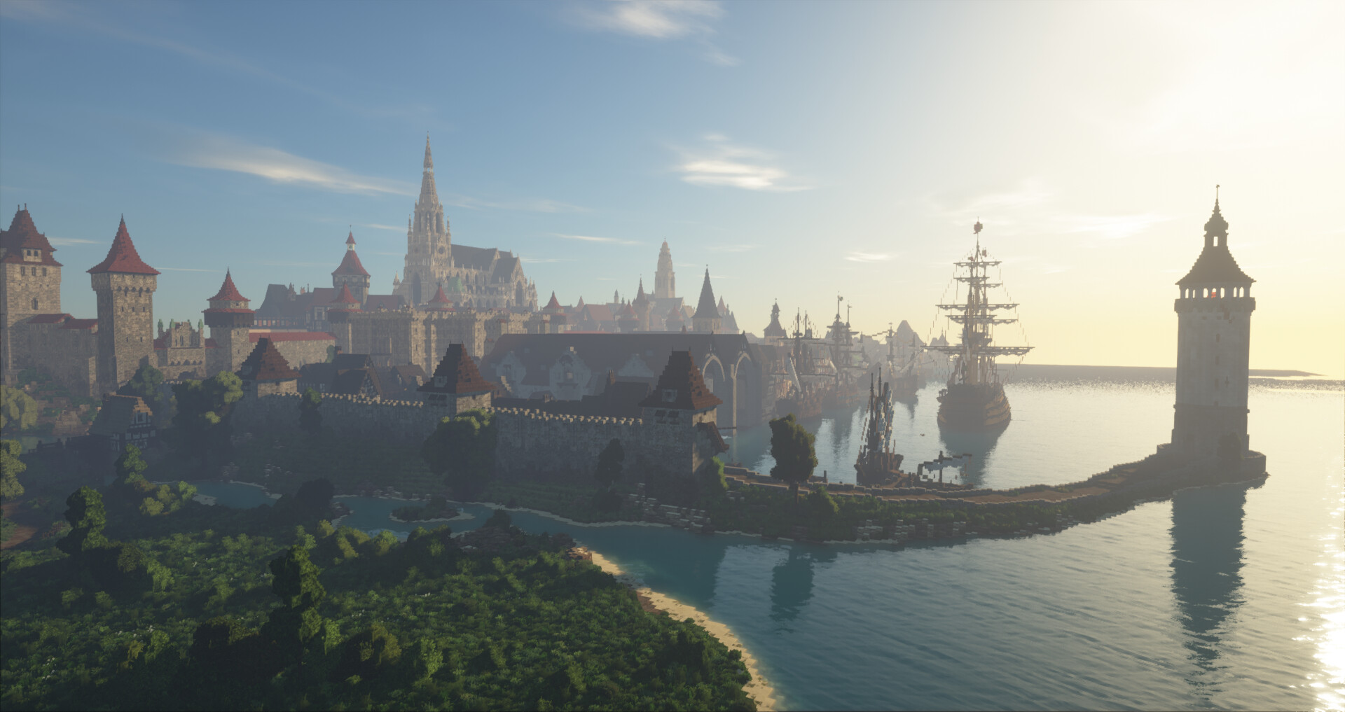Medieval Capital City - The Port [Conquest Reforged] Minecraft Map
