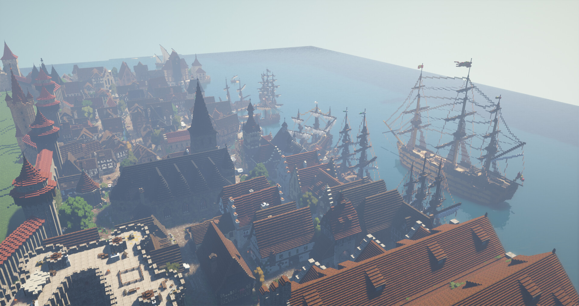 Medieval Capital City - The Port [Conquest Reforged] Minecraft Map