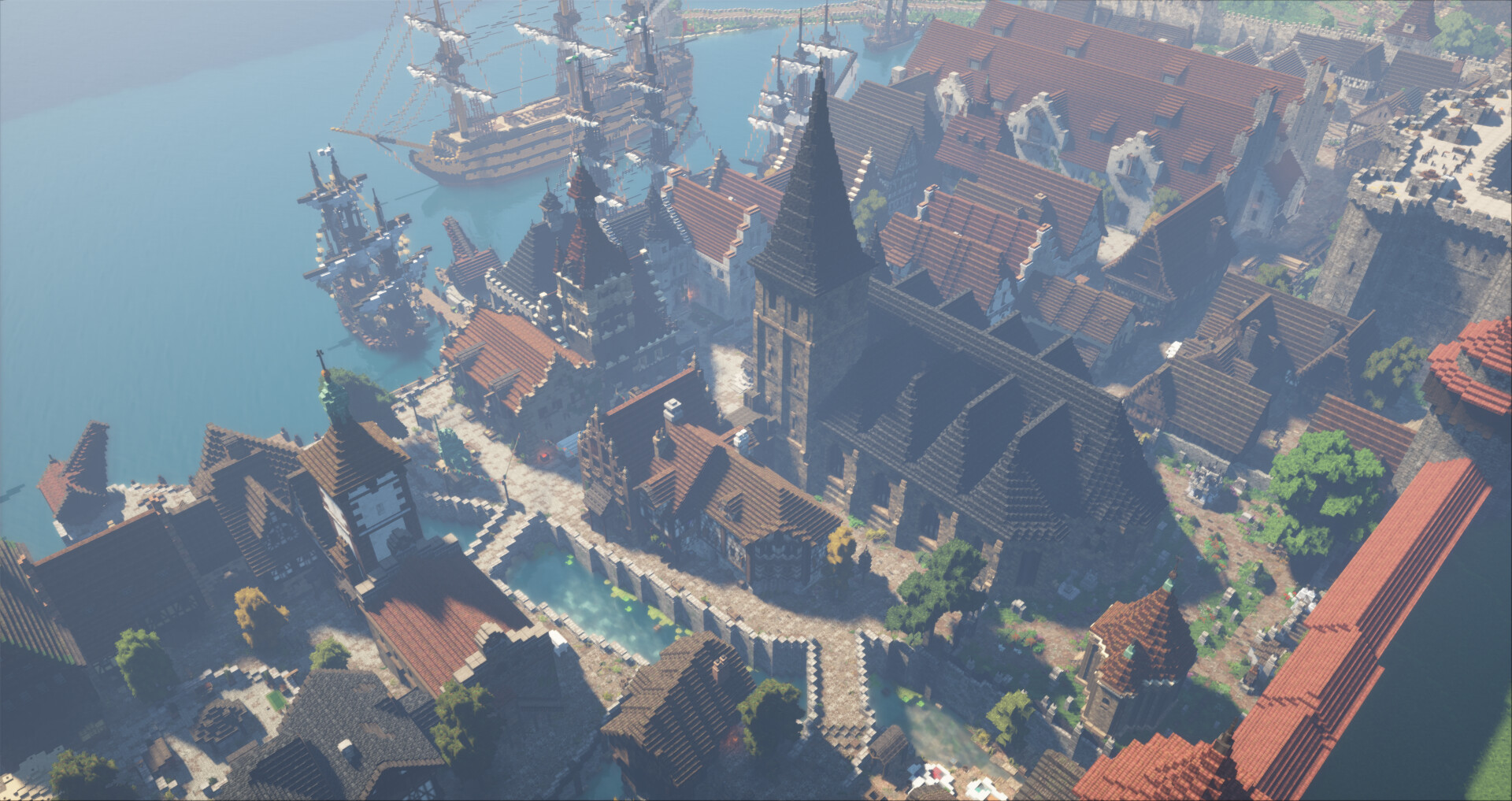Medieval Capital City - The Port [Conquest Reforged] Minecraft Map