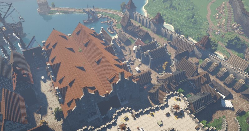 Medieval Capital City - The Port [Conquest Reforged] Minecraft Map