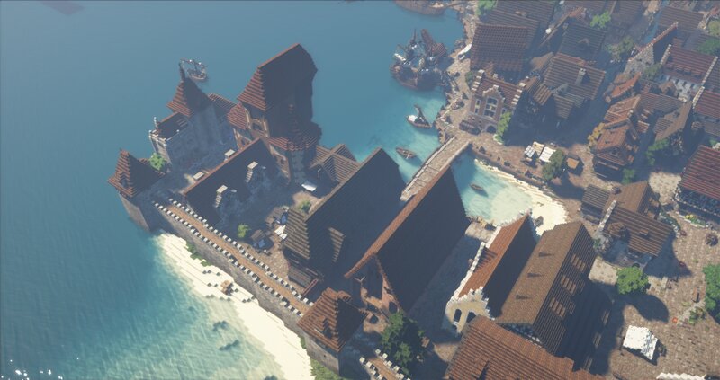 Minecraft conquest reforged medieval city map - senraf