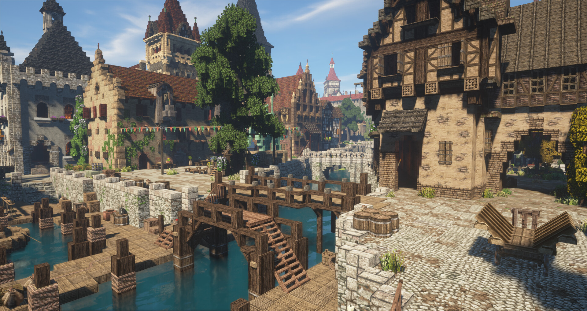 Medieval Capital City - The Port [Conquest Reforged] Minecraft Map
