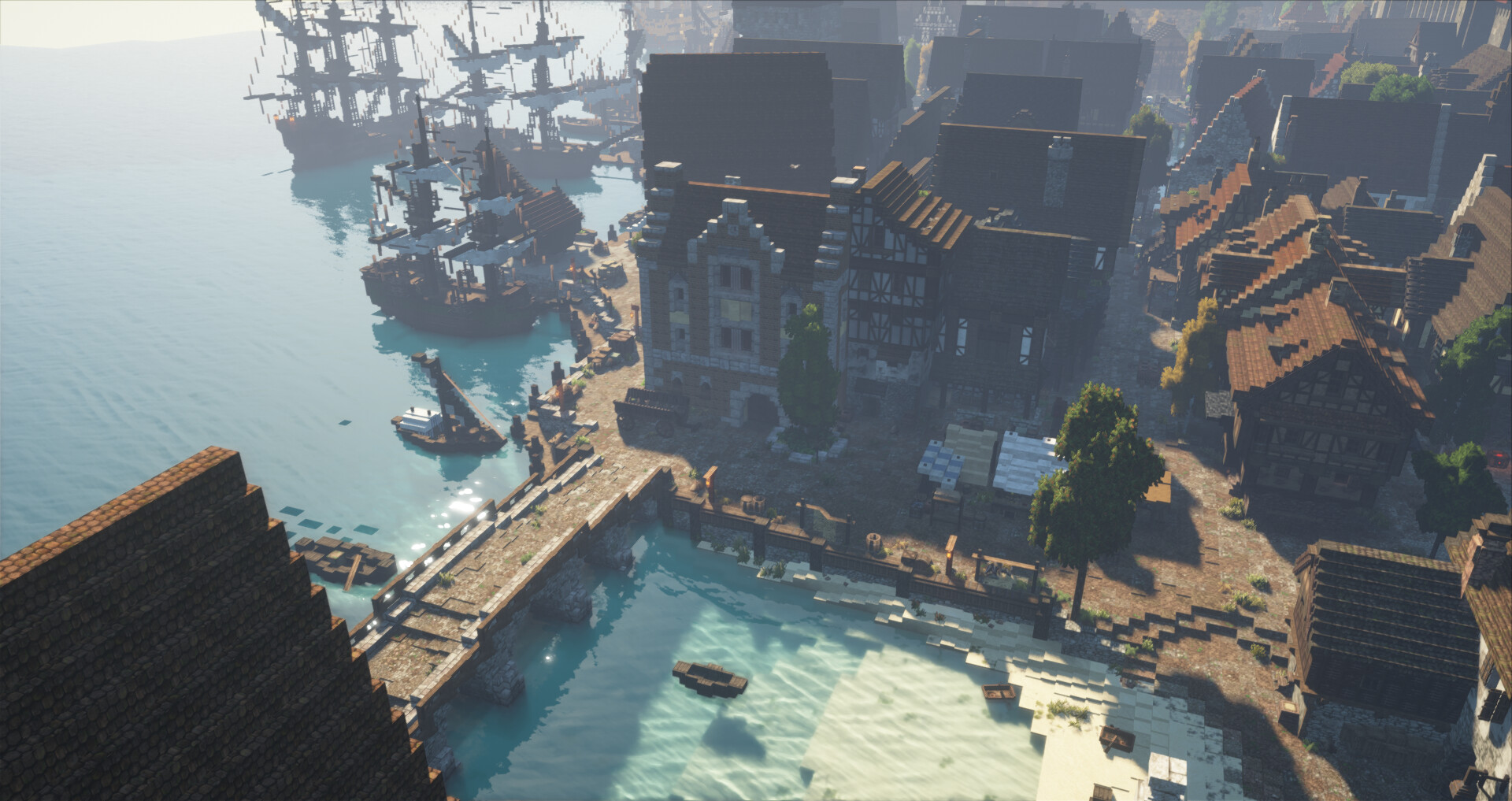 Medieval Capital City - The Port [Conquest Reforged] Minecraft Map