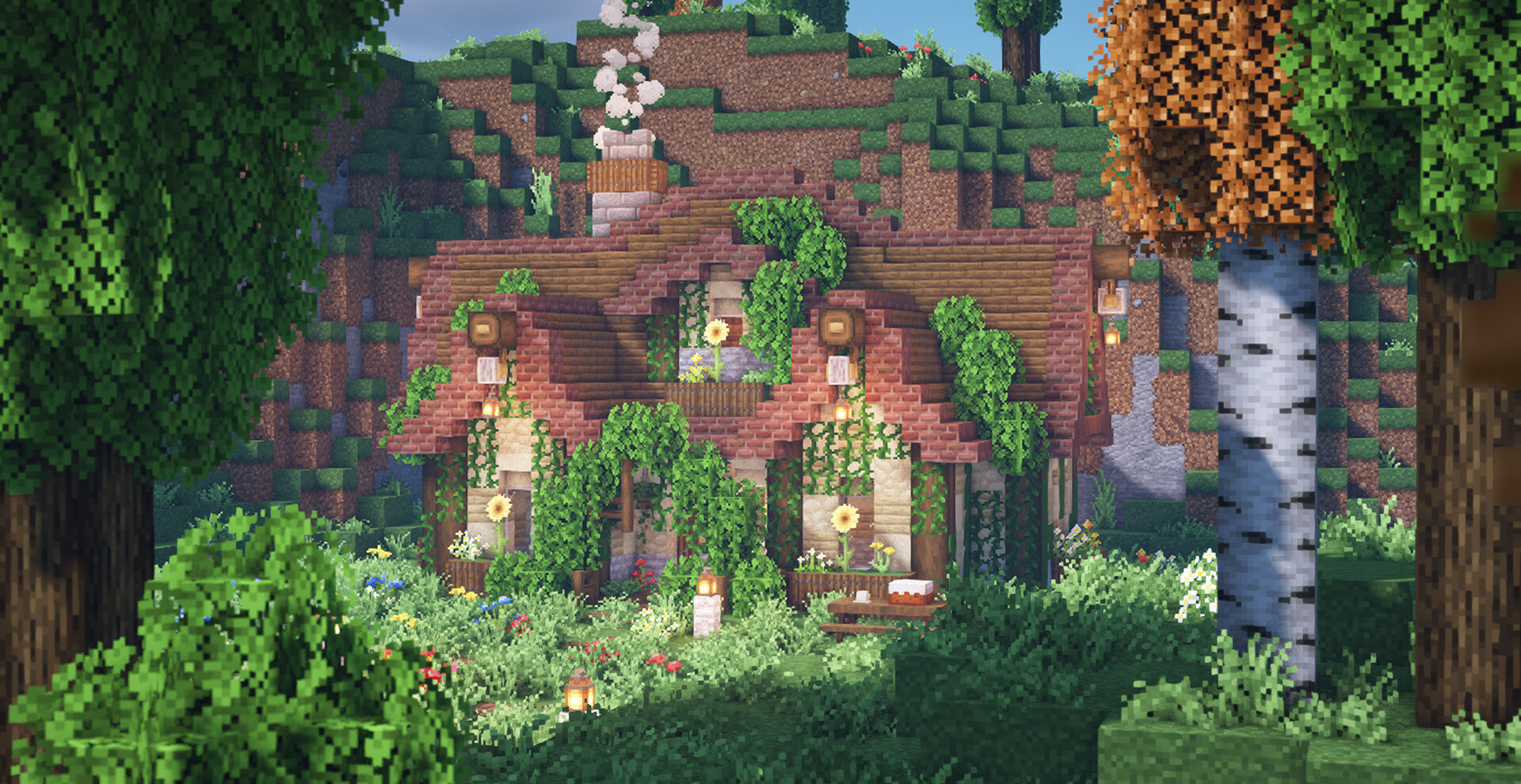 Overgrown fairytale cottage 💐🌿👒 Minecraft Map