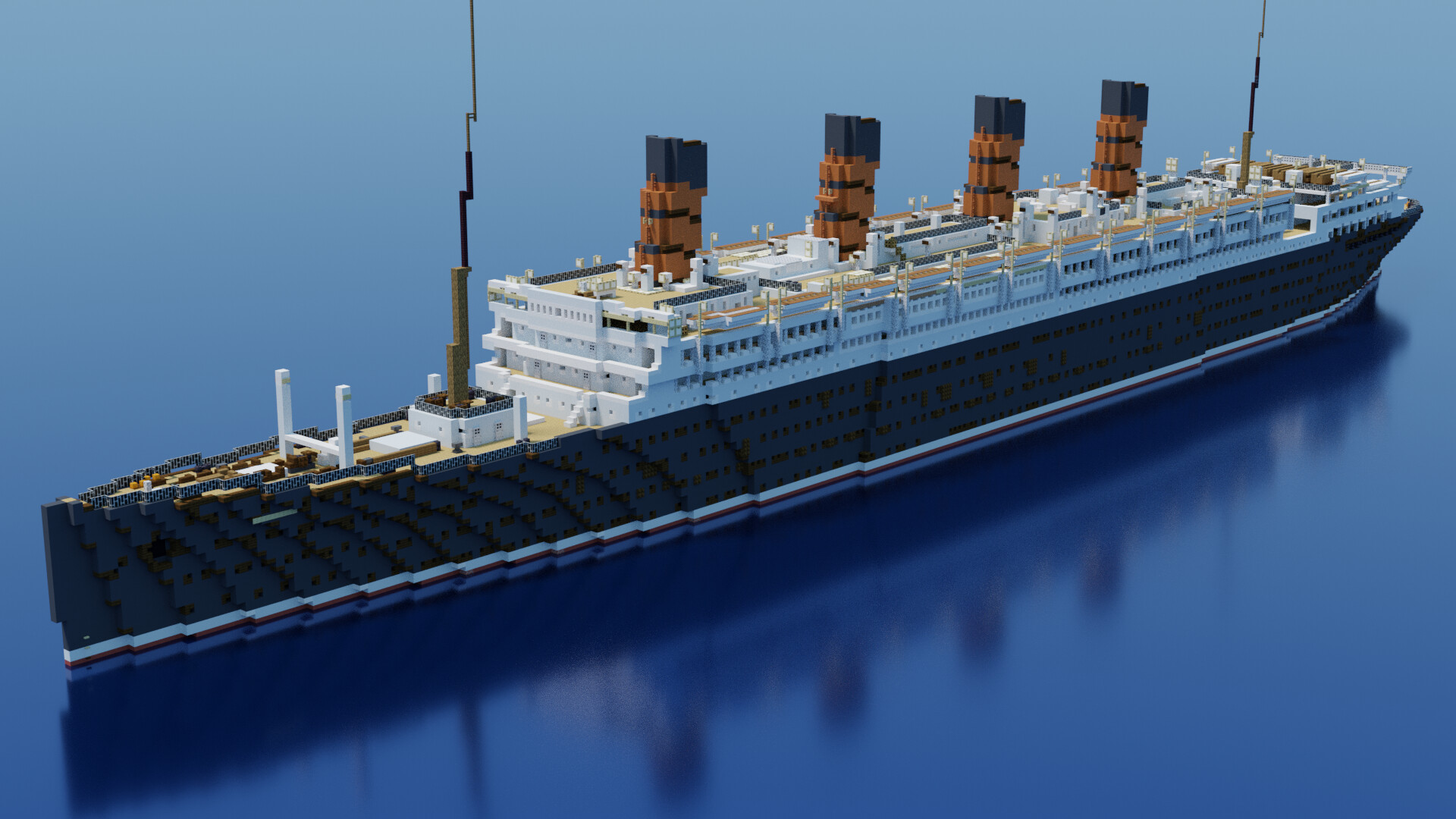 RMS Aquitania 1914 1:1 Exterior Only (Bedrock+Java) Minecraft Map