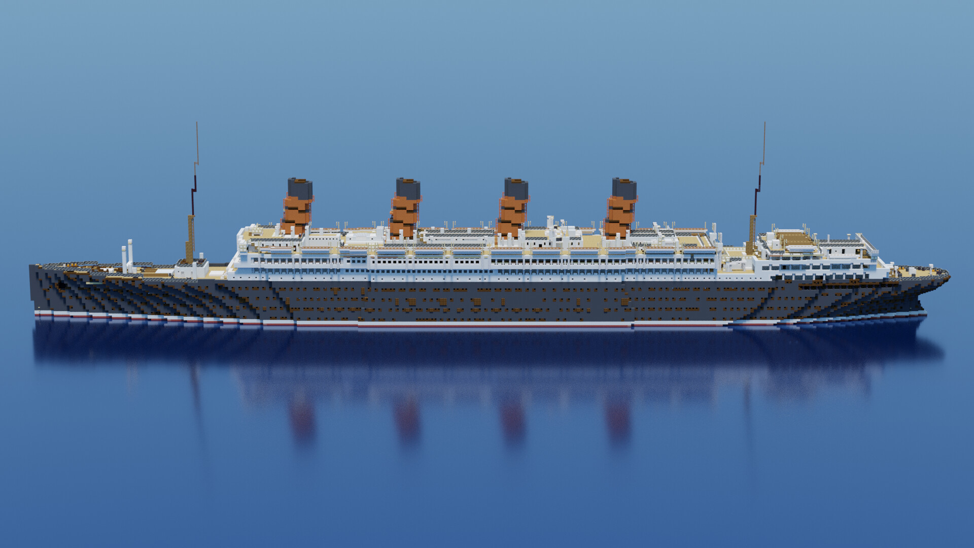 RMS Aquitania 1914 1:1 Exterior Only (Bedrock+Java) Minecraft Map