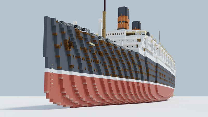 RMS Aquitania 1914 1:1 Exterior Only (Bedrock+Java) Minecraft Map