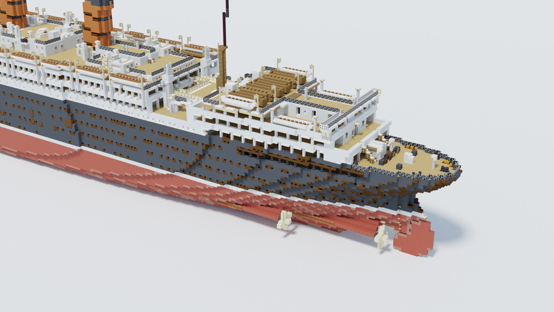 RMS Aquitania 1914 1:1 Exterior Only (Bedrock+Java) Minecraft Map