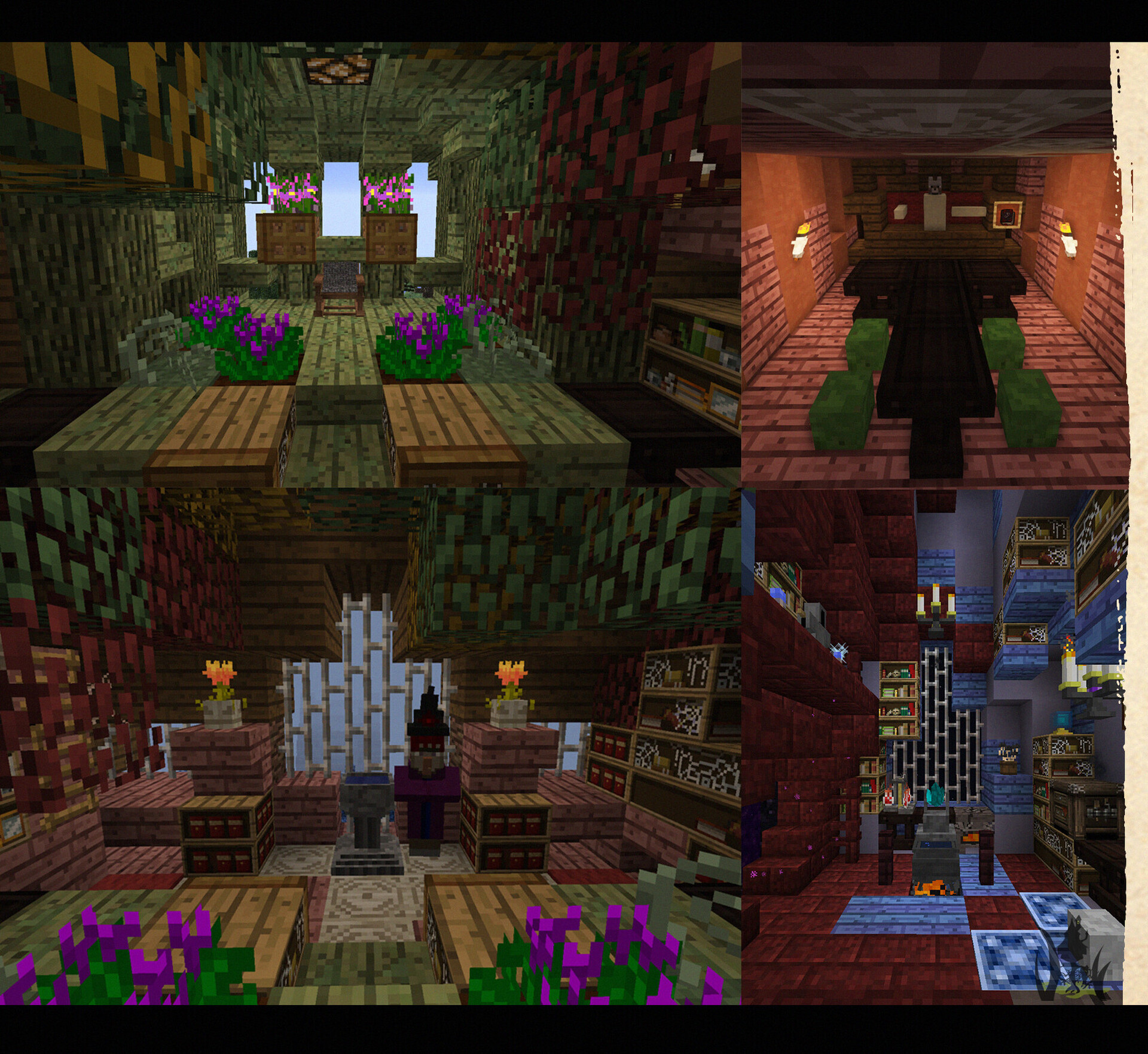 Inside the Witches House + two house on Legs Minecraft Map