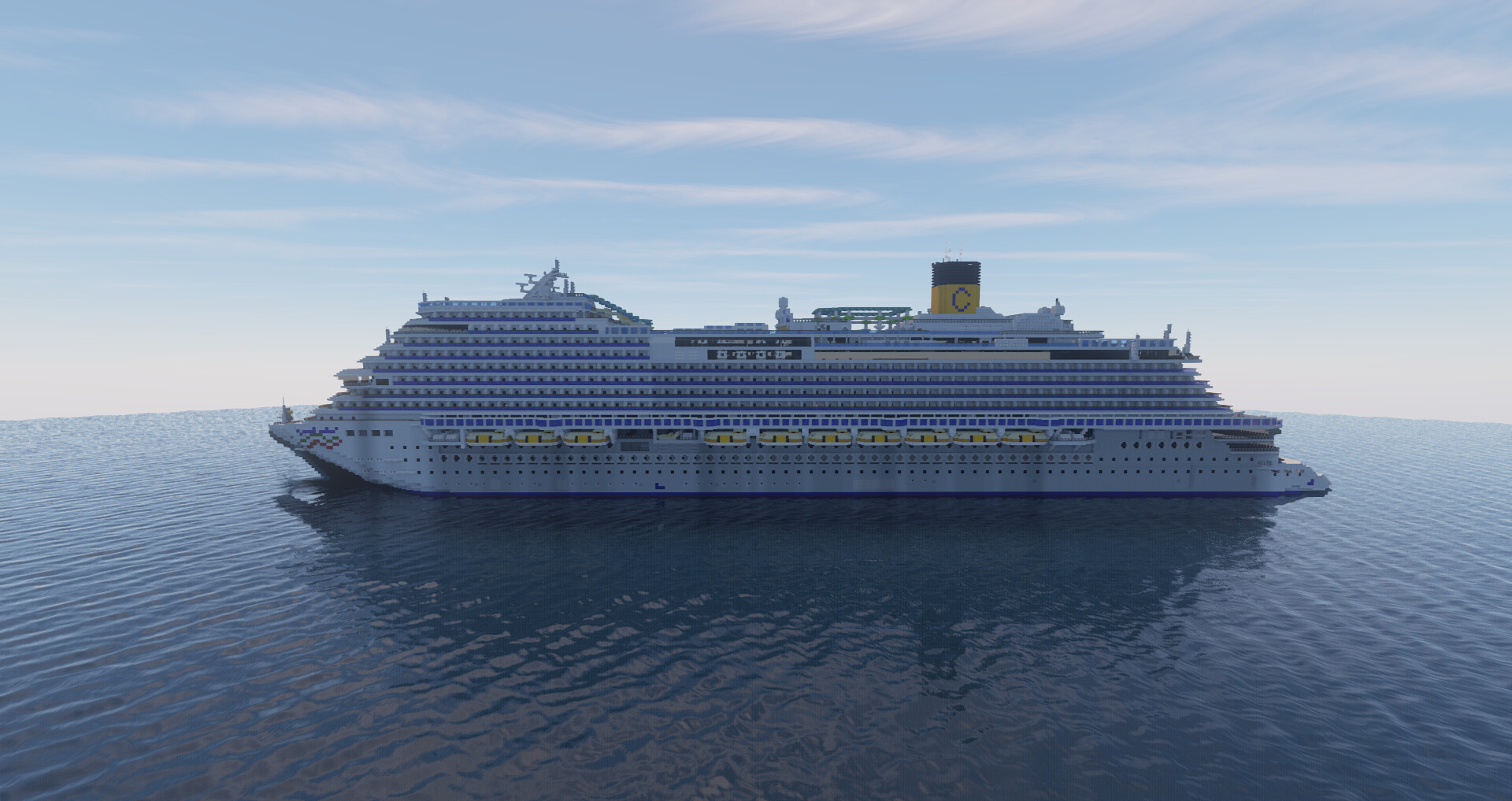 COSTA FIRENZE | CRUISE SHIP REPLICA IN MINECRAFT 1:1 SCALE EXTERIORS ...