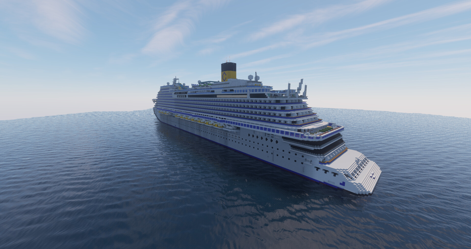 COSTA FIRENZE | CRUISE SHIP REPLICA IN MINECRAFT 1:1 SCALE EXTERIORS ...