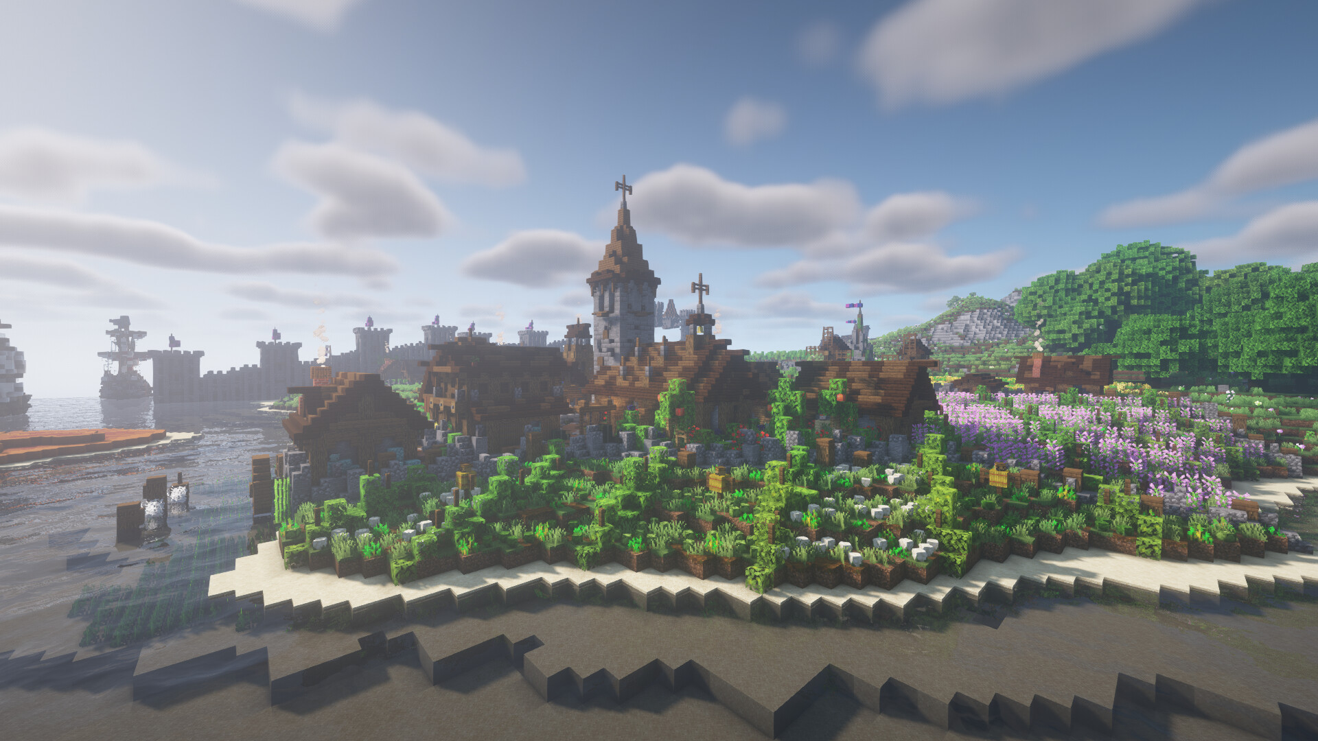 Riverton - A Medieval Village + Farmlands Minecraft Map