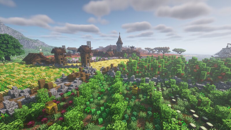 Riverton - A Medieval Village + Farmlands Minecraft Map
