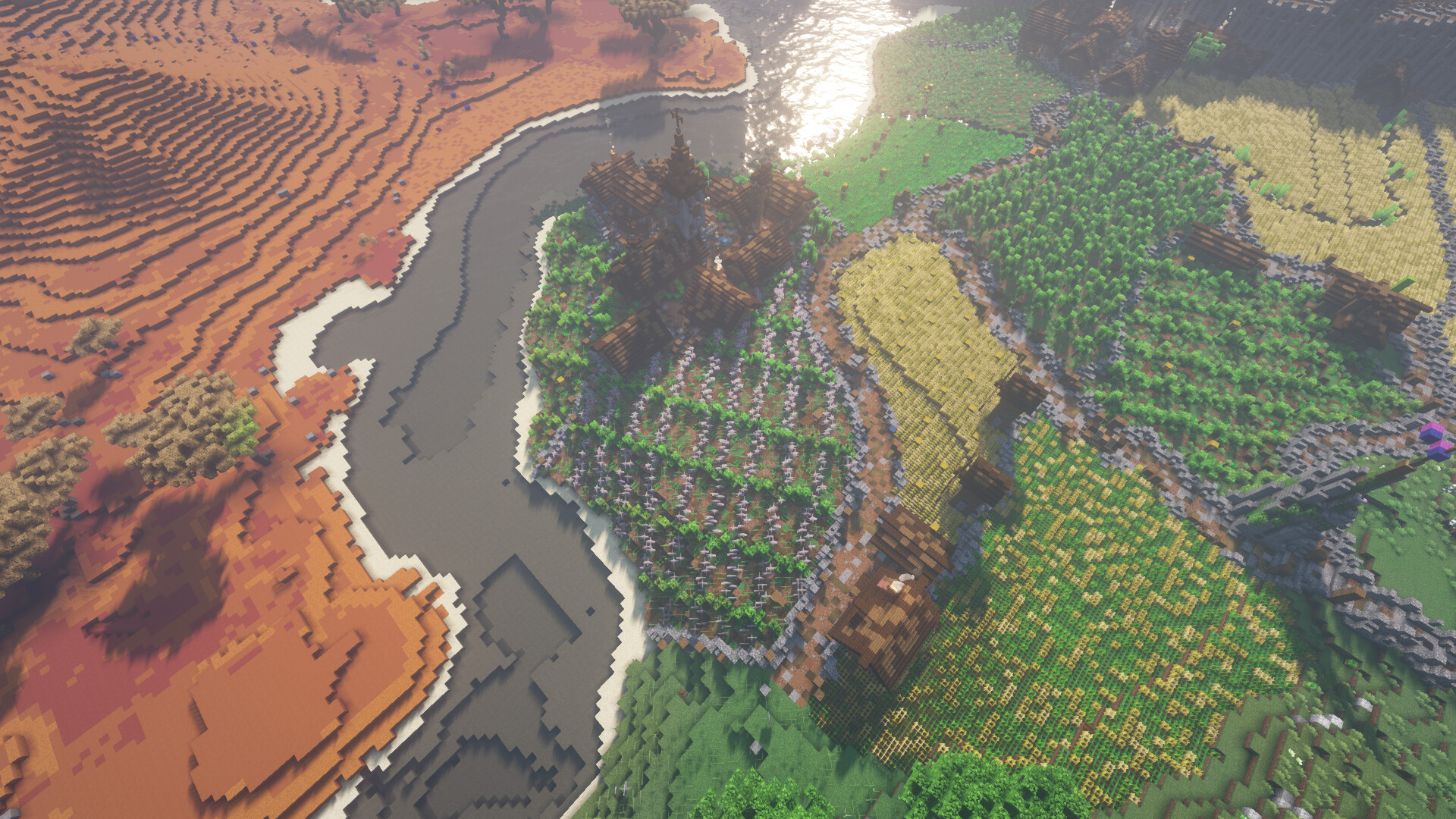 Riverton - A Medieval Village + Farmlands Minecraft Map