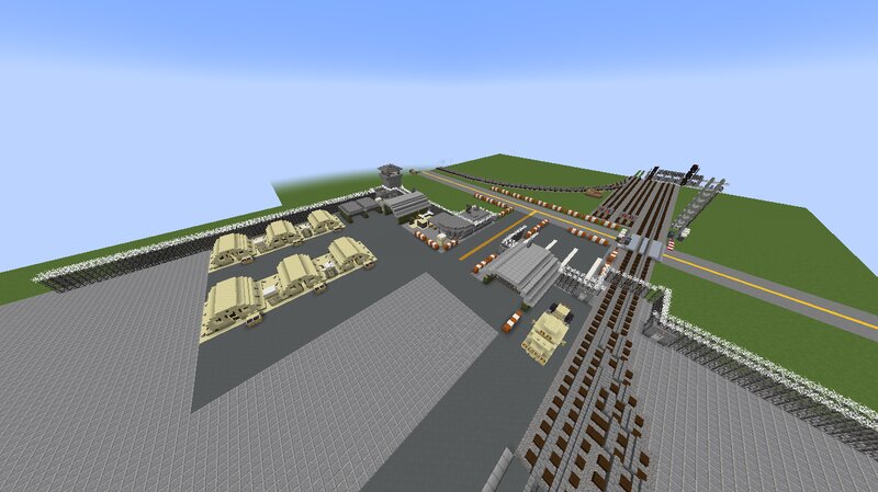 military base with railway system Minecraft Map