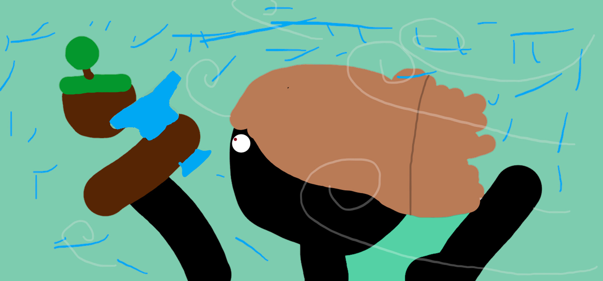 one dirt block + Minecraft Map