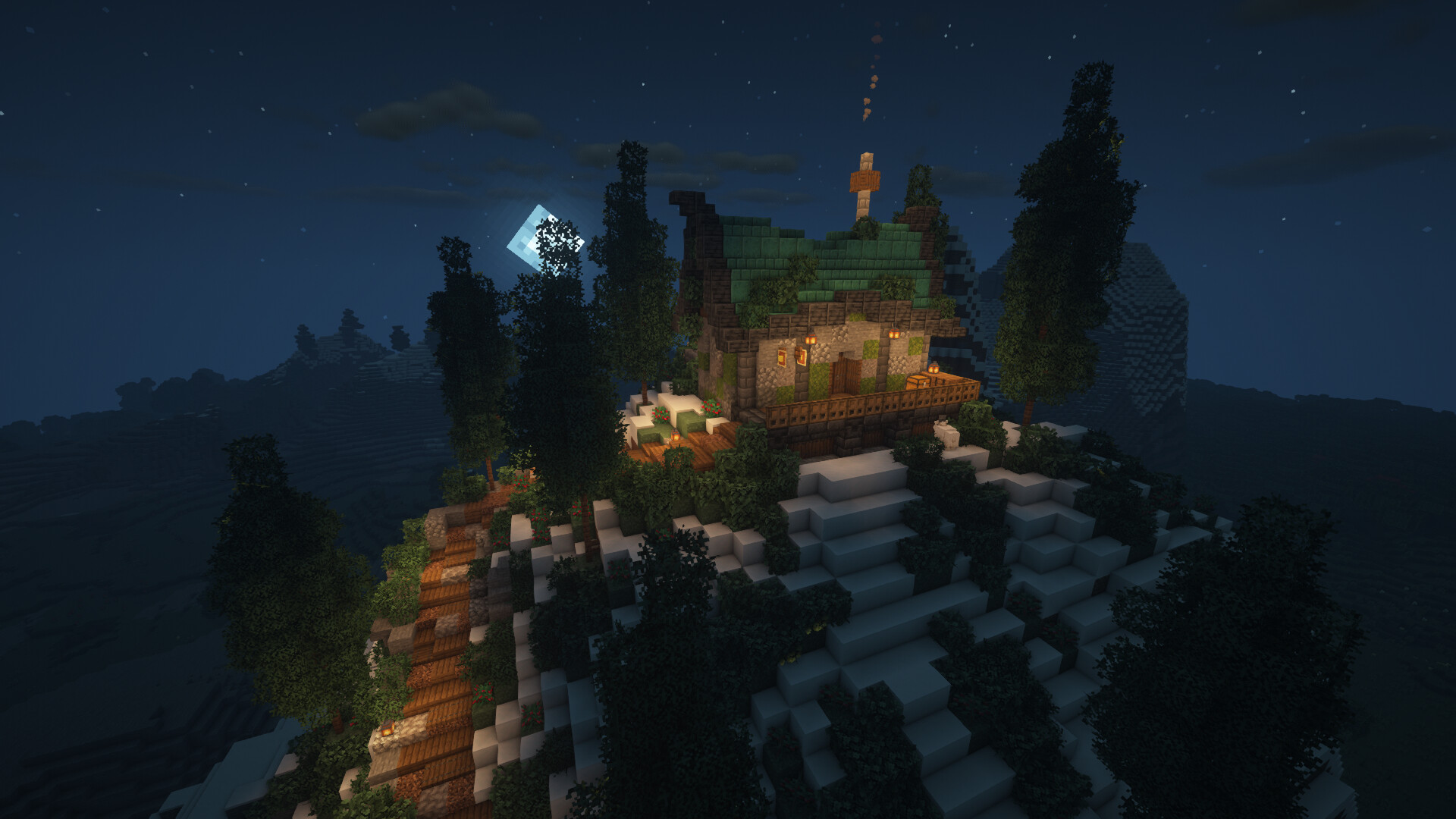 Mountain Top Base Build - Goats Cheese Farm Minecraft Map