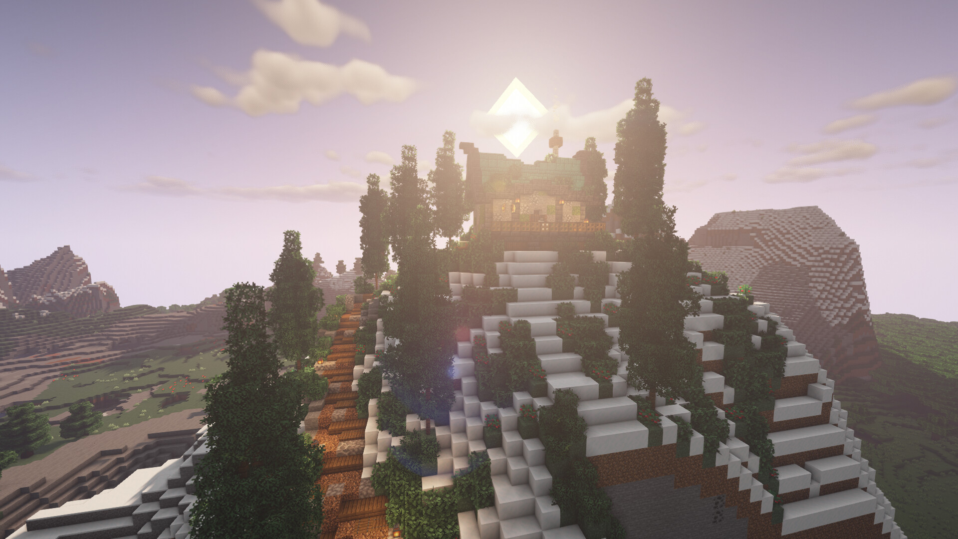 Mountain Top Base Build - Goats Cheese Farm Minecraft Map