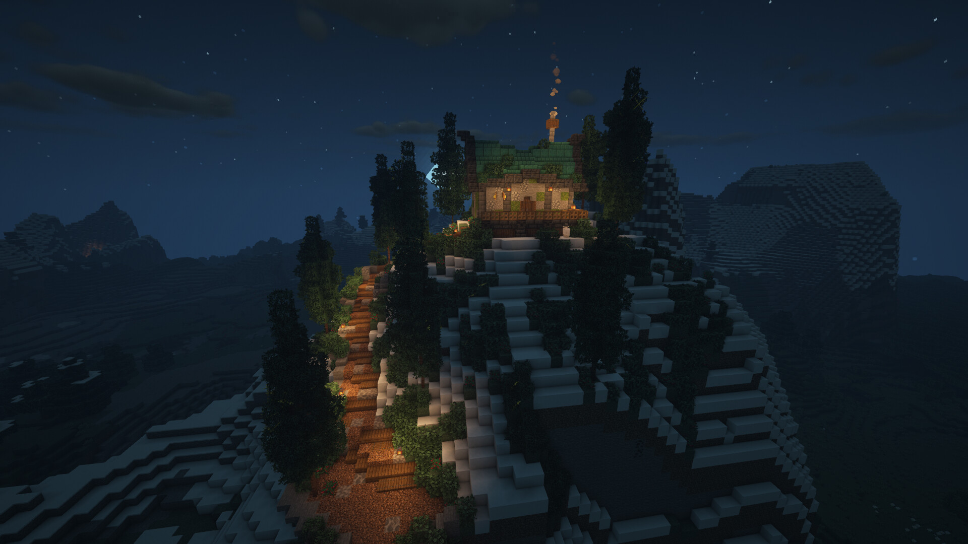 Mountain Top Base Build - Goats Cheese Farm Minecraft Map