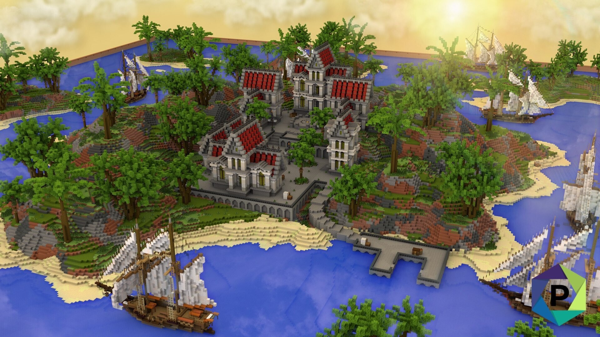 Tropical Isle Hub [600x600] | 1.8+ Minecraft Map