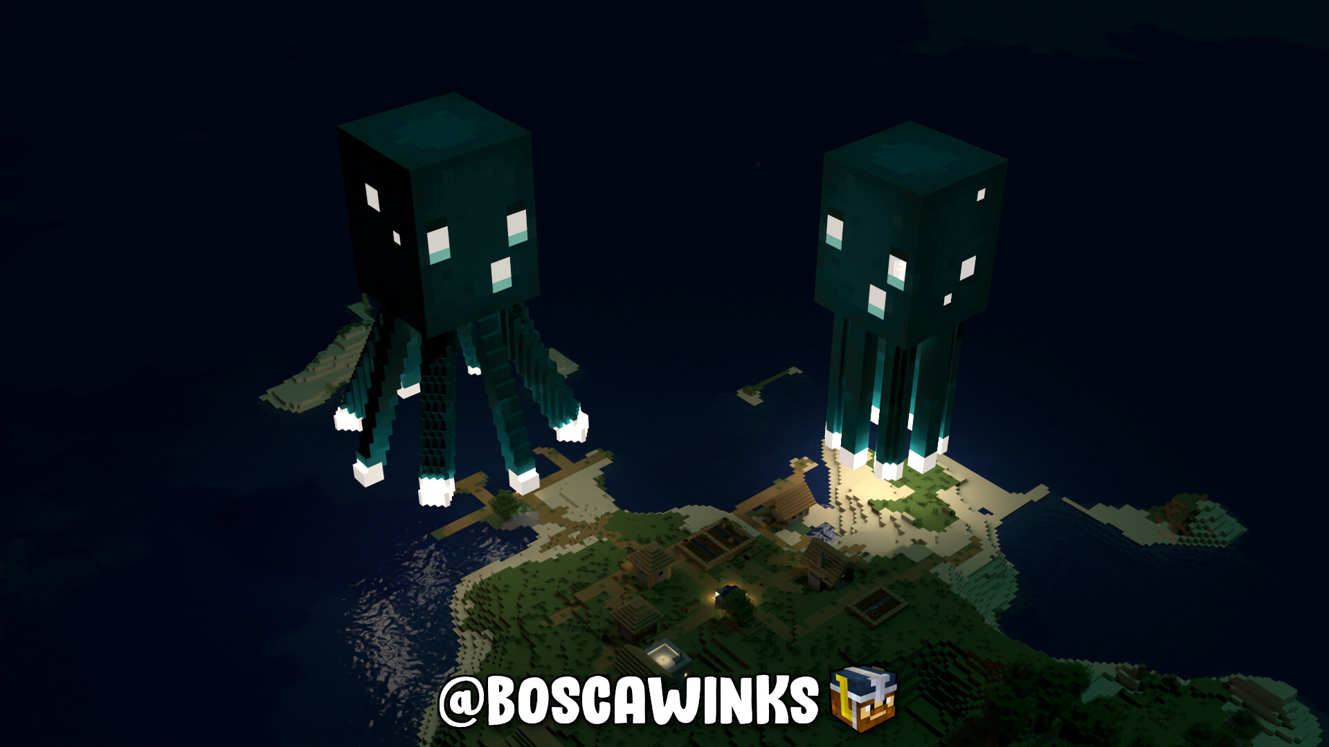 Glow Squid Mob Statues Minecraft Map