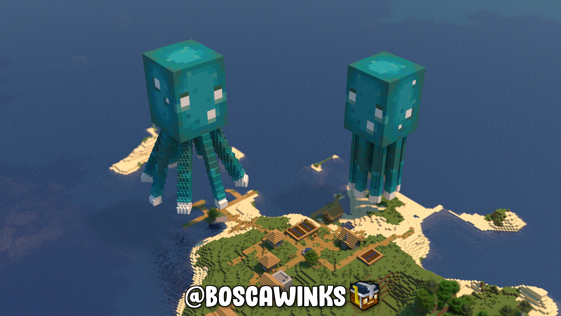 Glow Squid Mob Statues Minecraft Map