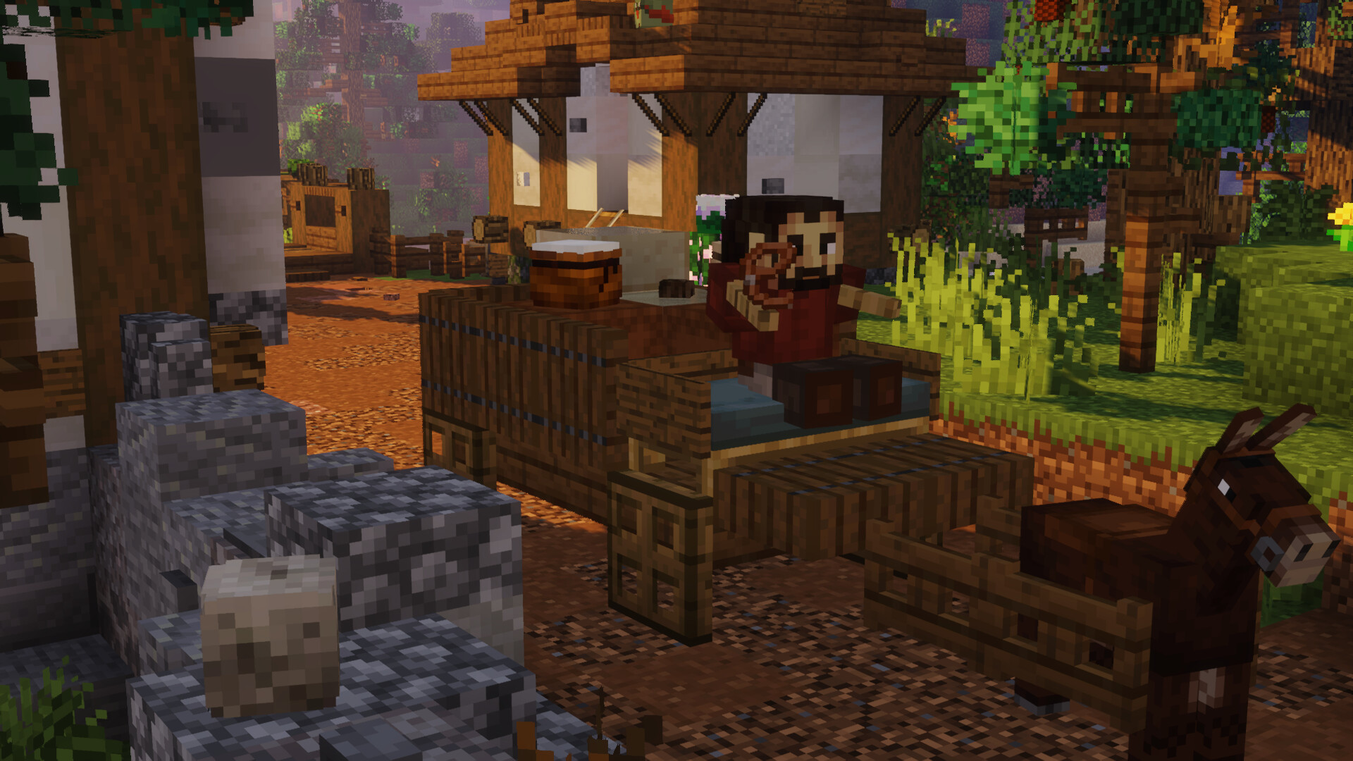 Medieval Half-Timbered Water Mill Minecraft Map