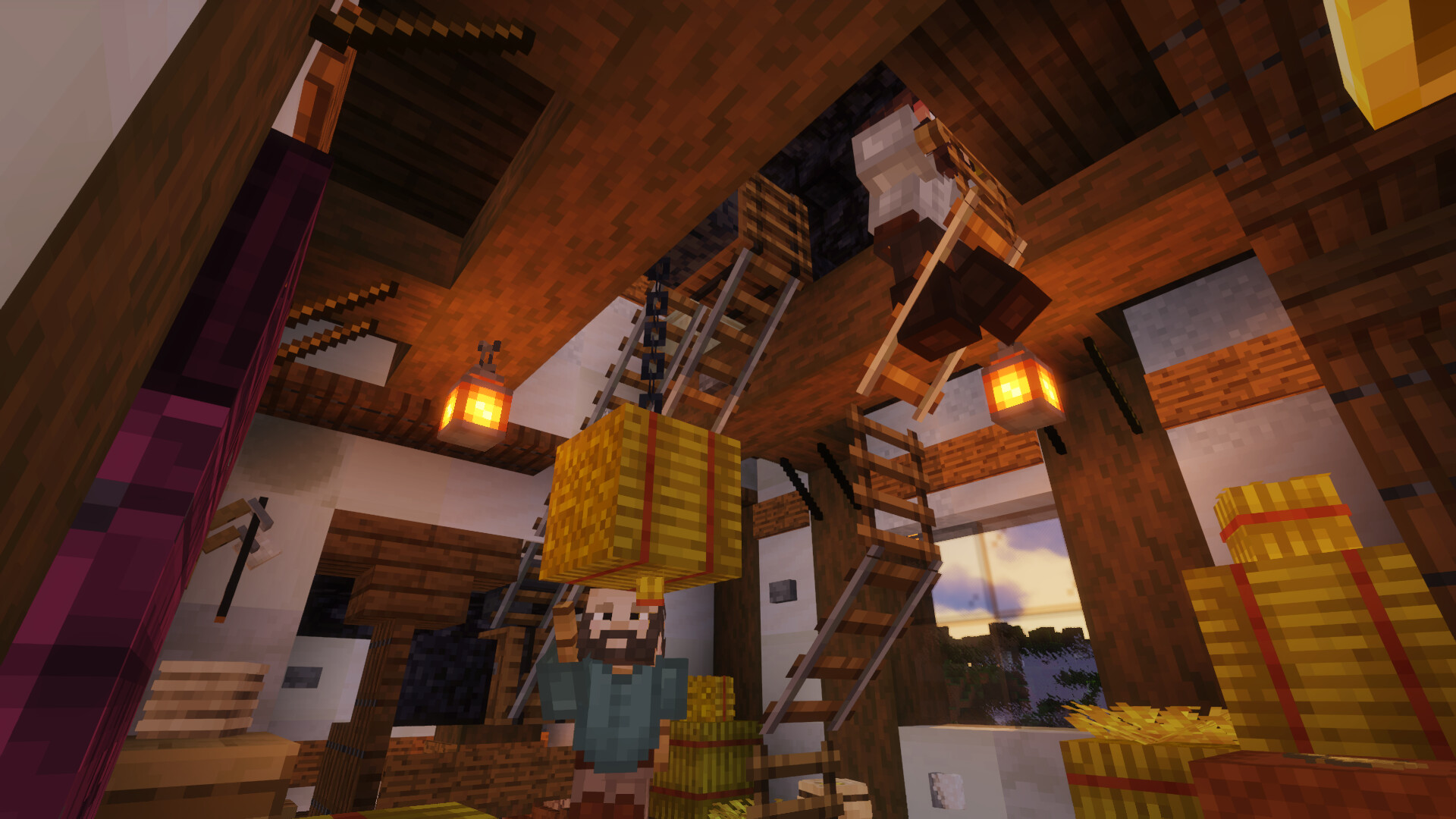 Medieval Half-Timbered Water Mill Minecraft Map