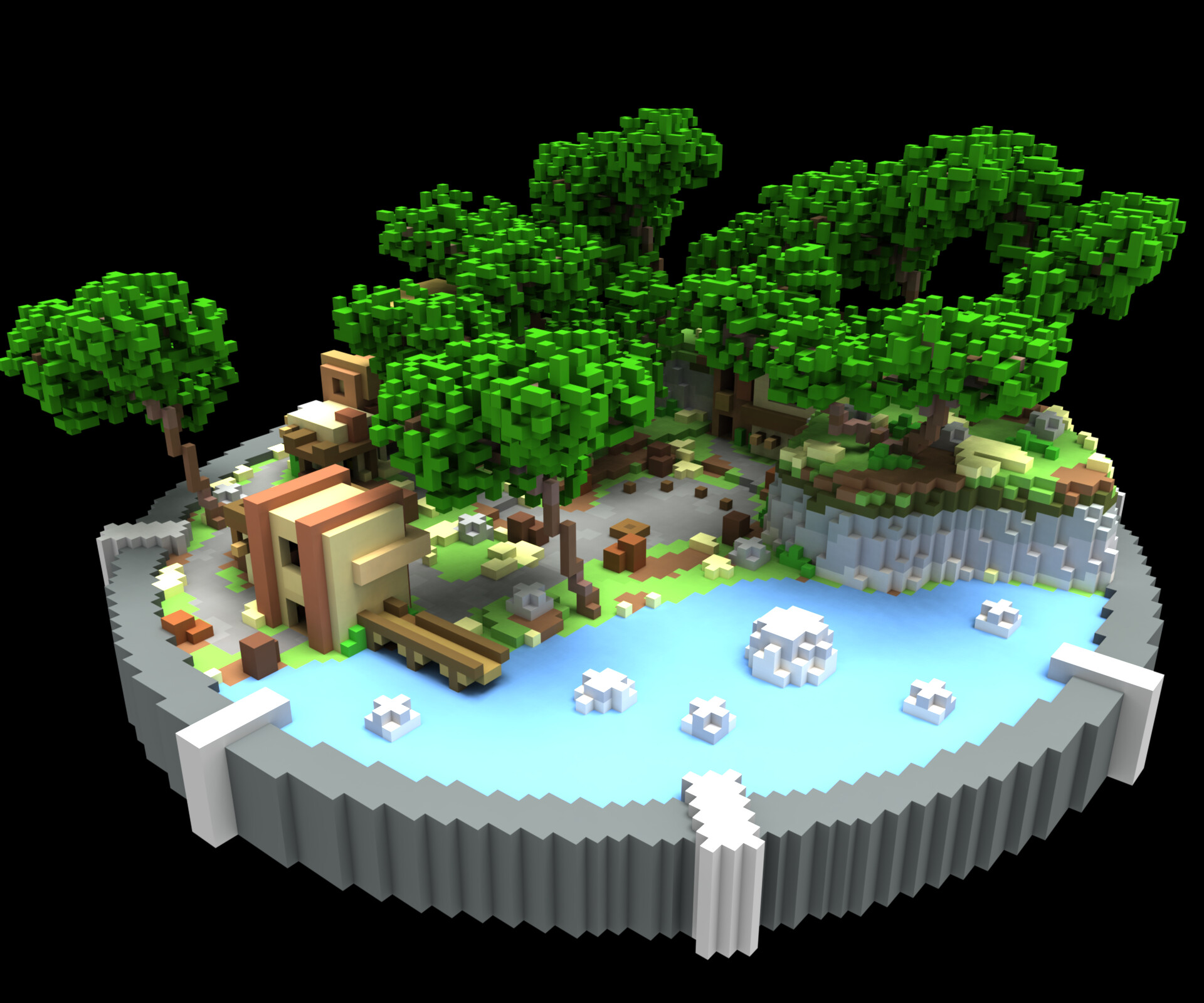 Lakeside Villa Hub 100x100 Minecraft Map