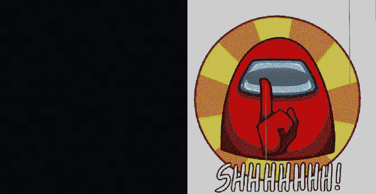 Among us Shsss! Pixel art with schematic Minecraft Map