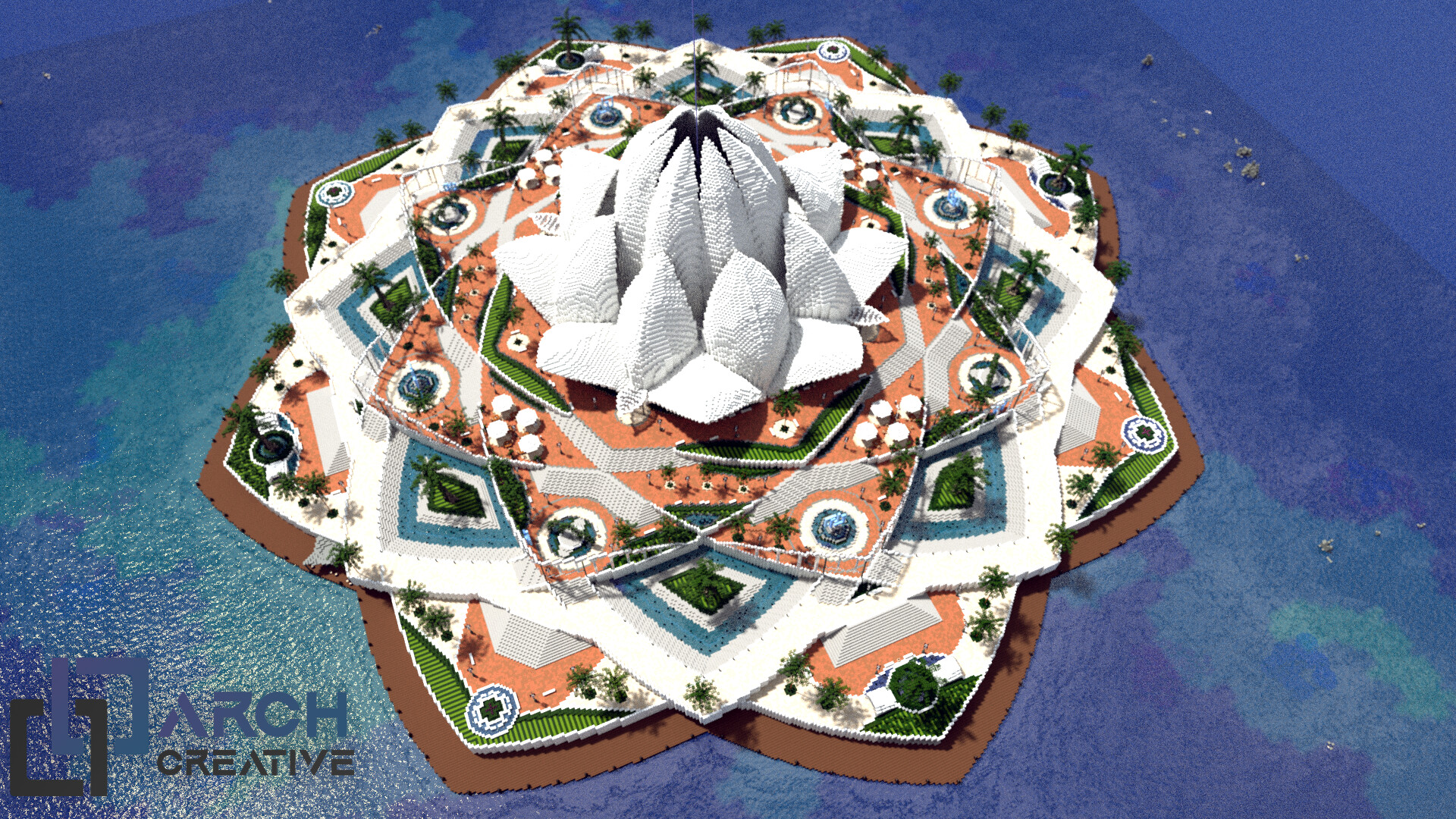 SERVER LOBBY - LOTUS ISLAND | Arch Creative Minecraft Map