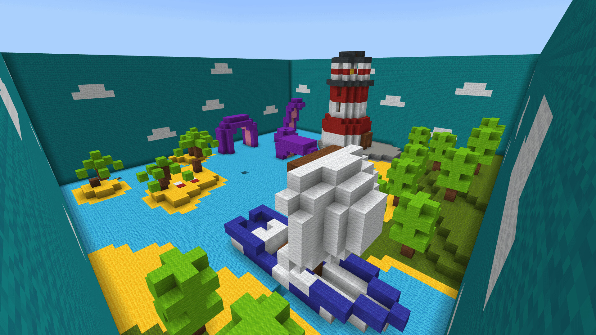 Wool World - 5 in 1 Hide & Seek Minecraft Map