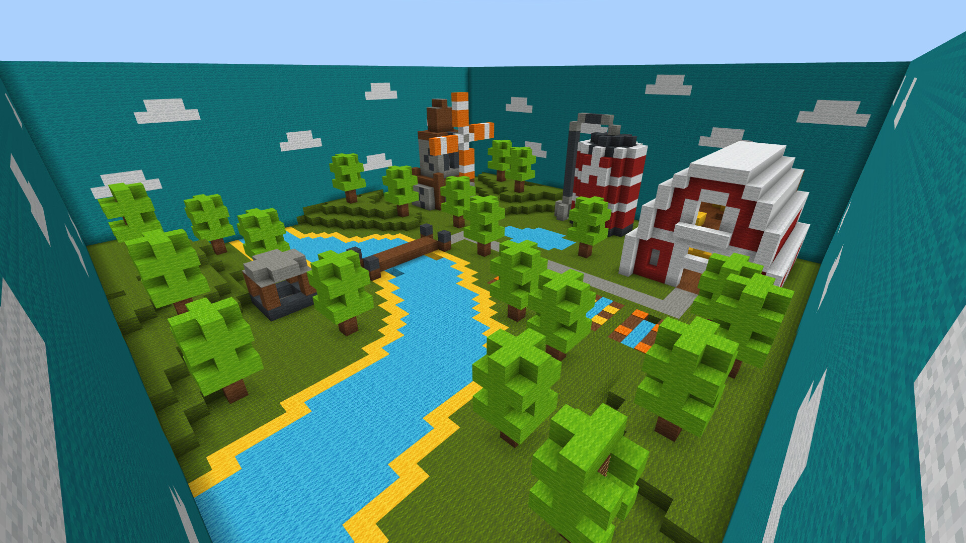 Wool World - 5 in 1 Hide & Seek Minecraft Map