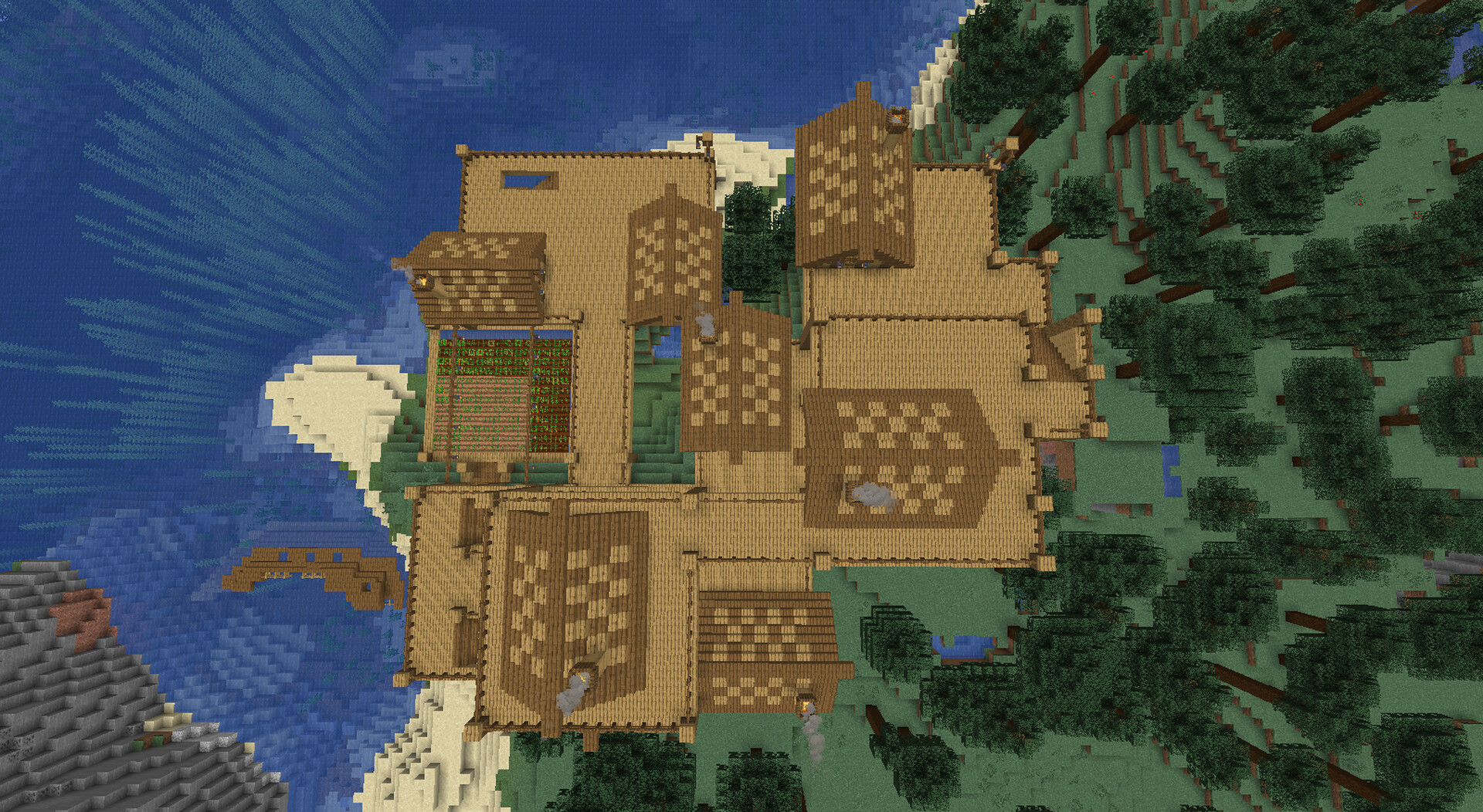 Oceanside woodland Village Minecraft Map