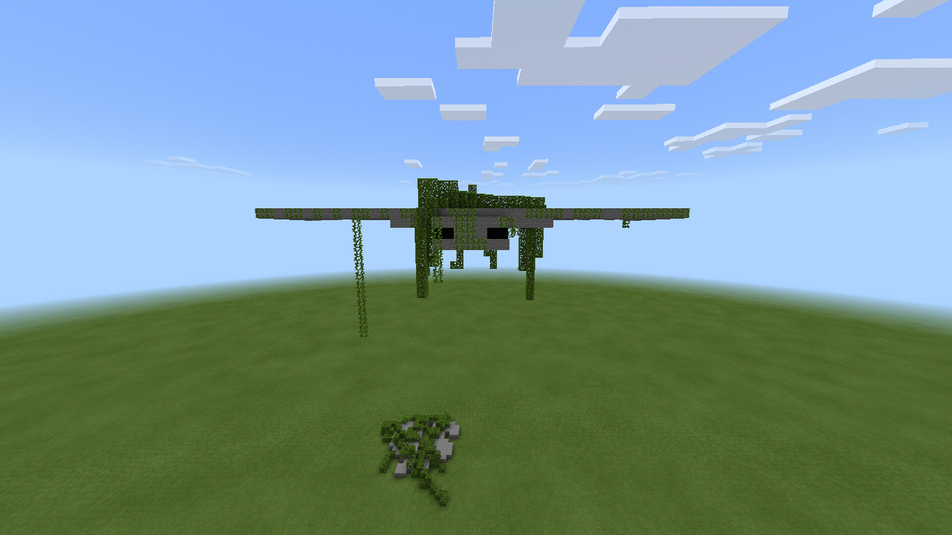 Phantom Statue (With Broken Elytra Pixel Art) Minecraft Map