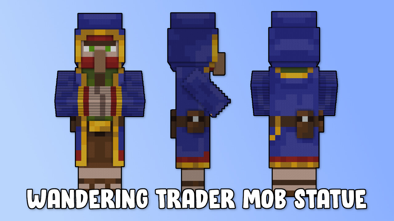 Wandering Trader Mob Statue Minecraft Map