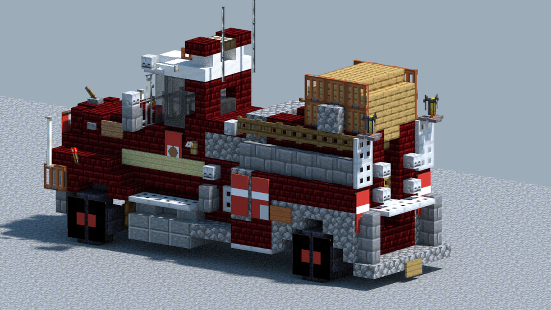 Mack R model, Fire hose truck [With Download] Minecraft Map