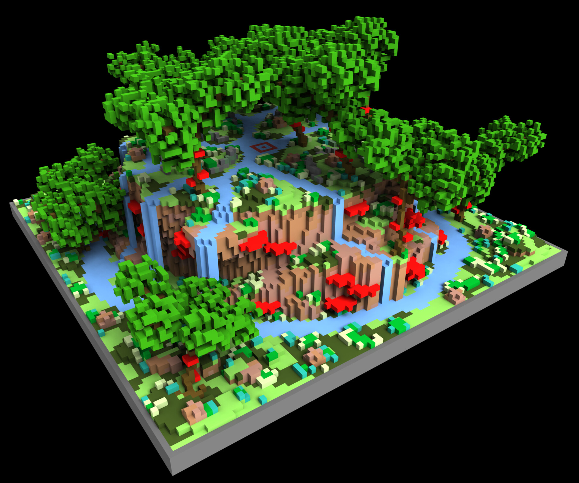 Jungle Waterfalls KOTH [100x100] Minecraft Map