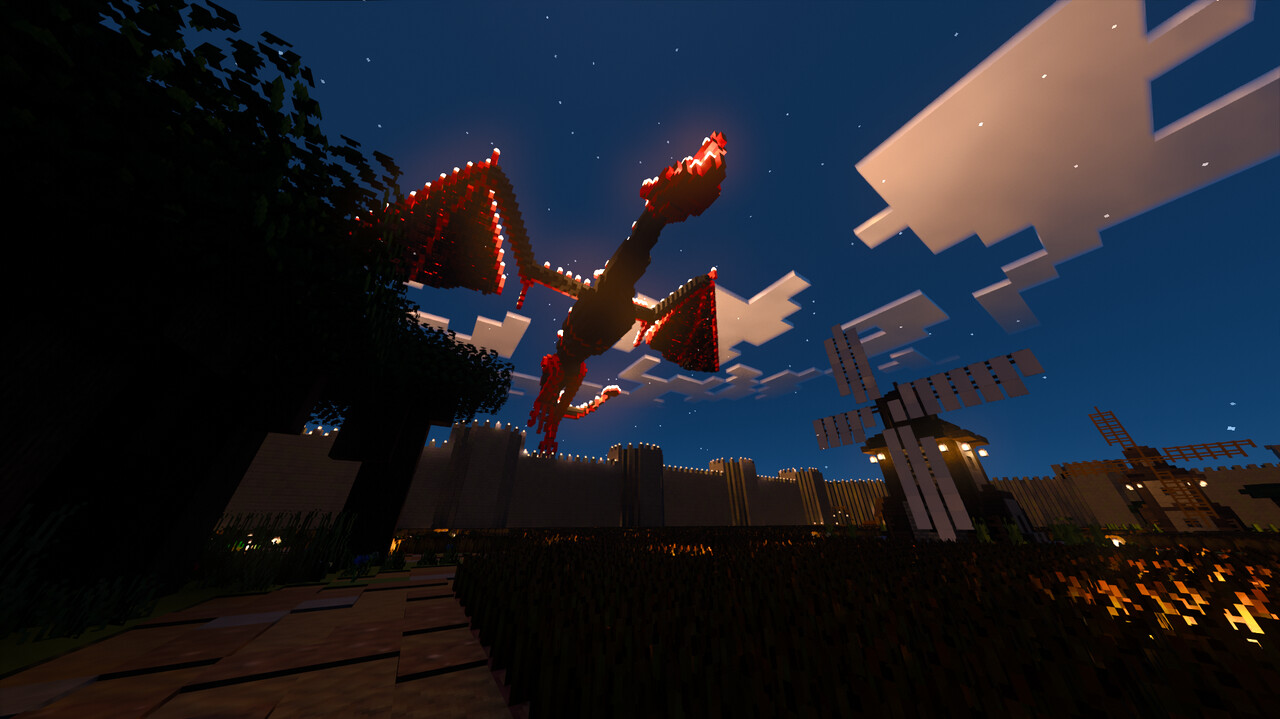 Medieval town with 2 dragons Minecraft Map