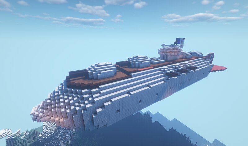 Movecraft Air Battleship - Richelieu-class Battleship Minecraft Map