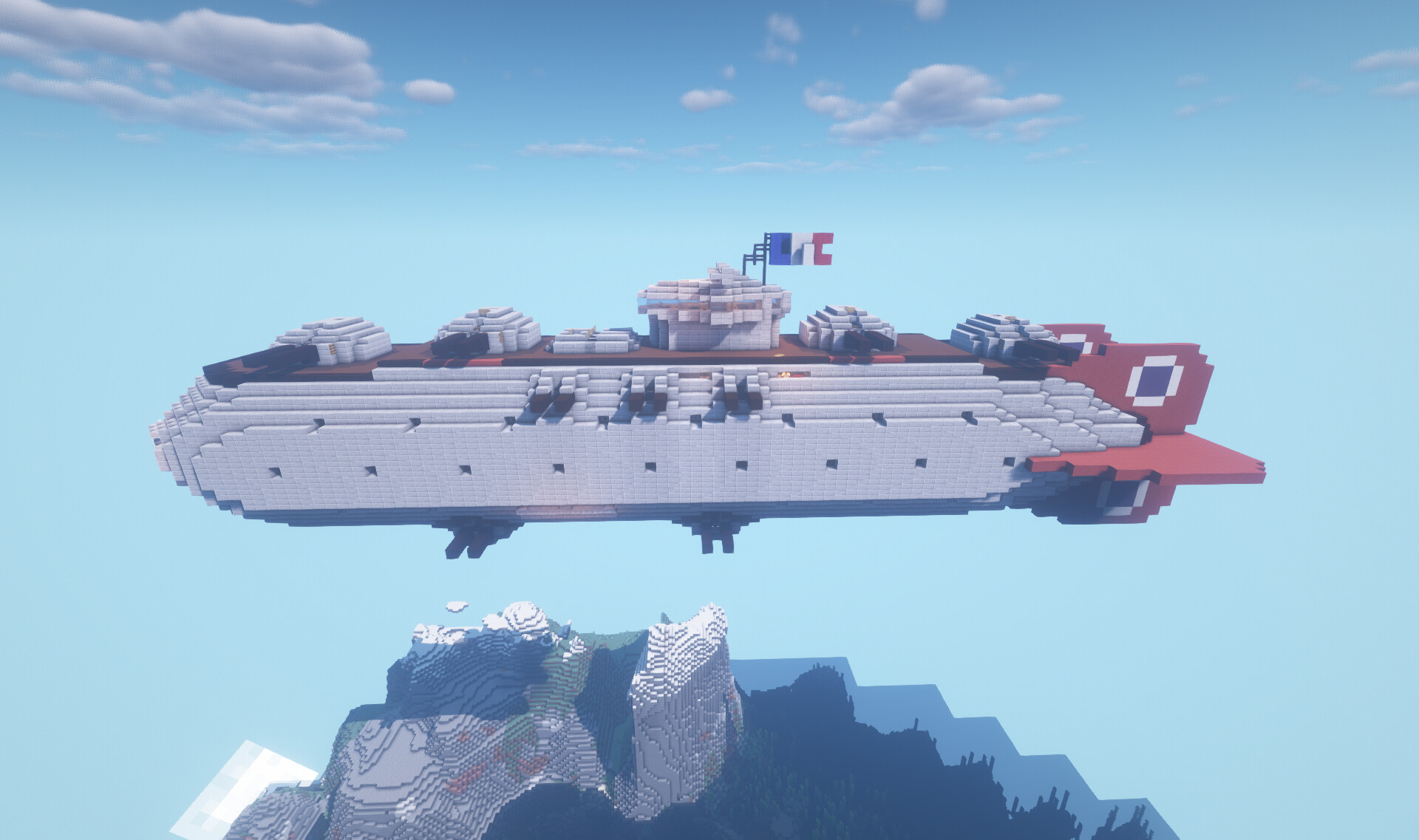 Movecraft Air Battleship - Richelieu-class Battleship Minecraft Map