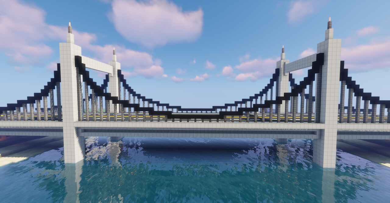 New Suspension Bridge for my Bessemer City Project Minecraft Map