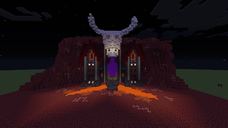 Nether castle with skull Minecraft Map
