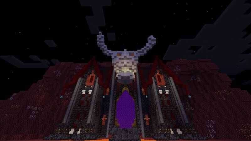 Nether castle with skull Minecraft Map