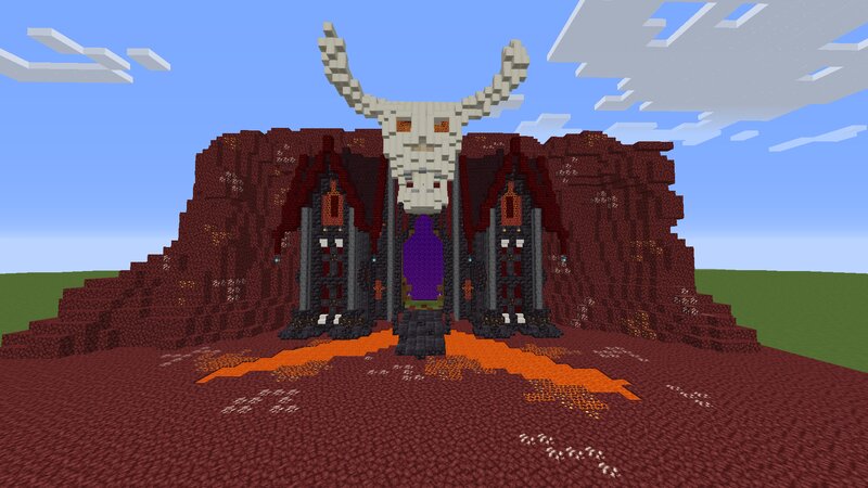 Nether castle with skull Minecraft Map