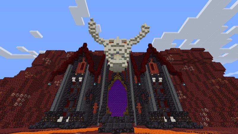 Nether castle with skull Minecraft Map