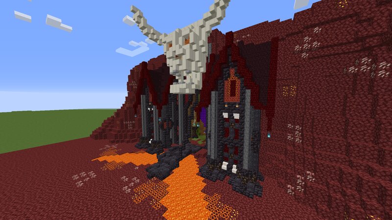 Nether castle with skull Minecraft Map